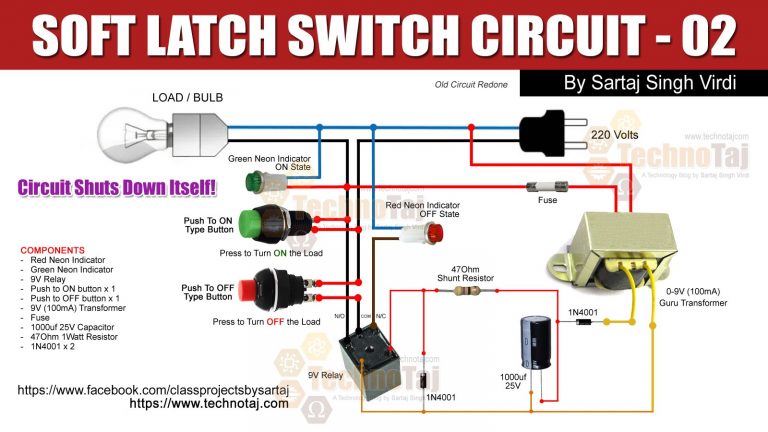 Latch Switch Circuits - Simple to Make as Electronic School Projects