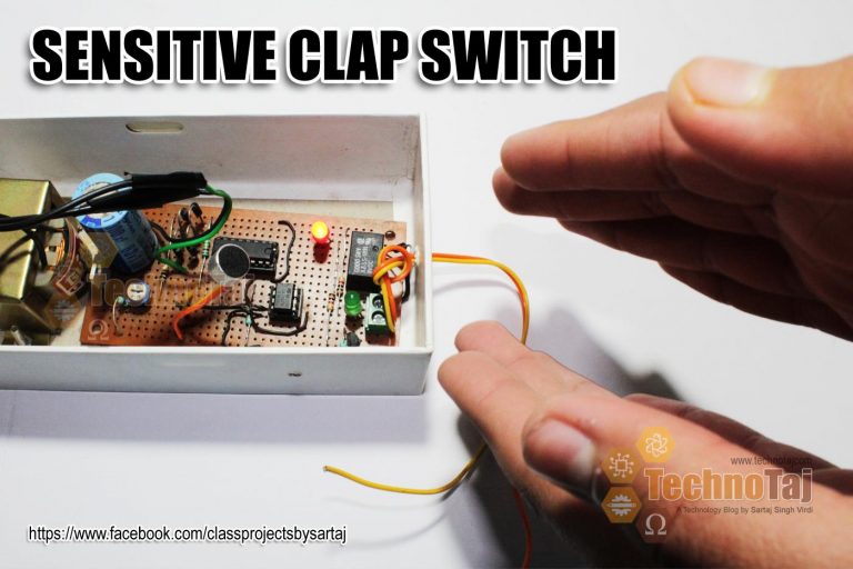 Sensitive Clap Switch using 741 & CD4017 - Electronic School Project