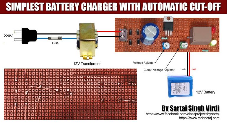 Best Battery Charger with Auto Cut-Off | Electronic School Projects